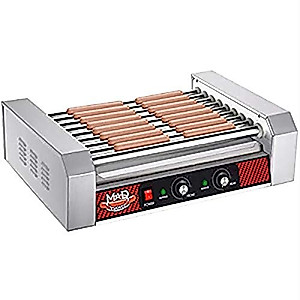 GRETA NORTHERN POPCORN COMPANY Hot Dog Grill with 9 Stainless Steel Rollers, ZPG-6002E, Gray