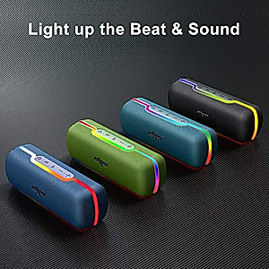 ZEALOT Portable Bluetooth Speaker, Outdoor Speaker, Wireless Speaker with Subwoofer 20W, Dual Pairing, Loud Stereo Bass, Waterproof IPX5, Dual Driver/USB/TF/AUX, Long Playtime, Home/Outdoor/Gym–Black