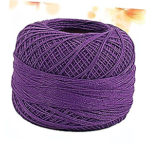 Ciieeo 1 Roll Yarn Wool Yarn Purple Yarn Hand Knitting Yarn Cotton Linen Yarn Cotton Warp Thread Crochet Yarn Cotton Yarn to Weave Purple Cotton Ball Cotton Blend Sock Yarn