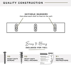 MCS Painted Picture Ledge , Black, 35 in, Set of 2