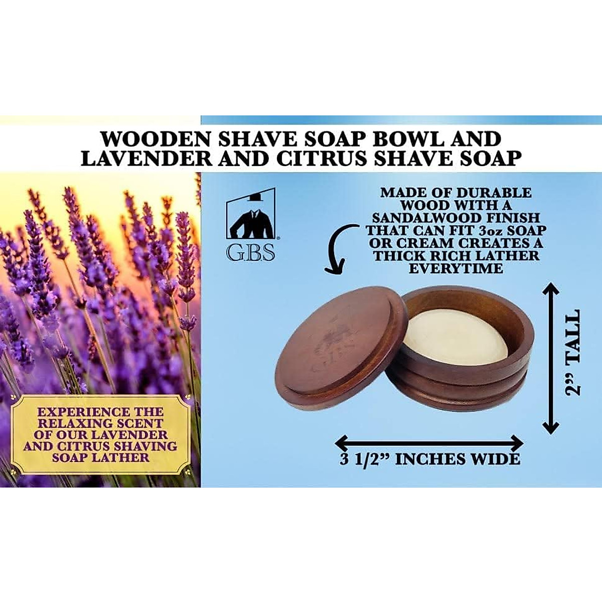 G.B.S Complete Professional Wet Shave Kit Shaving Set- Shave Box Includes 5/8" Inch Carbon Steel Straight Razor with Wooden Handle, Synthetic Hair Shave Brush, Wood Shave Soap Bowl