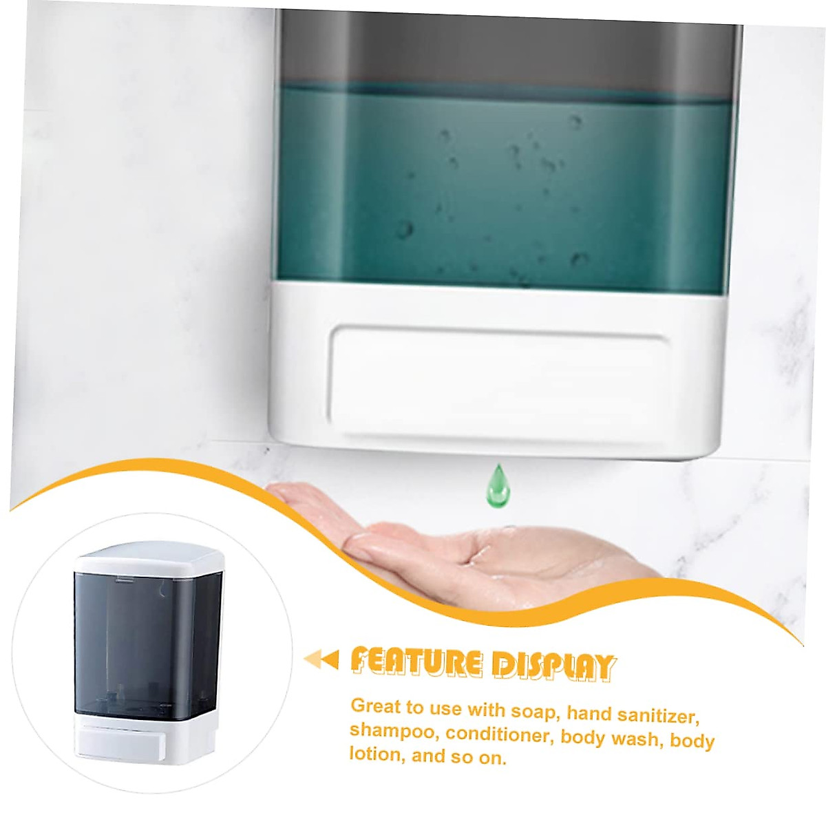 Luxshiny Plastic Easy Refill Hand Soap Dispenser Manual Soap Dispenser Bathroom 1000ml Soap Pump