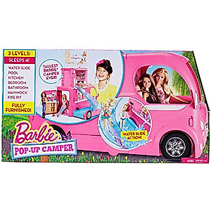 Barbie Pop-Up Camper Transforms into 3-Story Play Set with Pool!