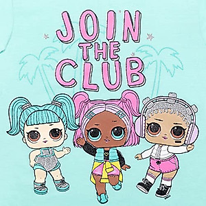 L.O.L. Surprise! Toddler Girls T-Shirt and Bike Shorts Outfit Set Tie Dye Light Blue 4T