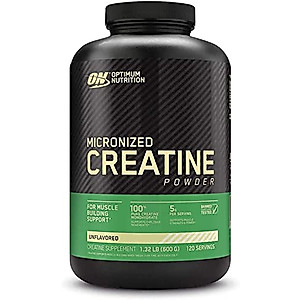 Optimum Nutrition Micronized Creatine Monohydrate Powder, Unflavored, Keto Friendly, 120 Servings (Packaging May Vary)