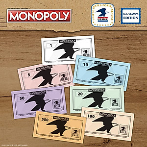Monopoly: U.S. Stamps Edition | Buy, Sell, Trade Iconic & Collectible USPS Stamps | Classic Monopoly Game | Officially-Licensed United States Postal Service Merchandise