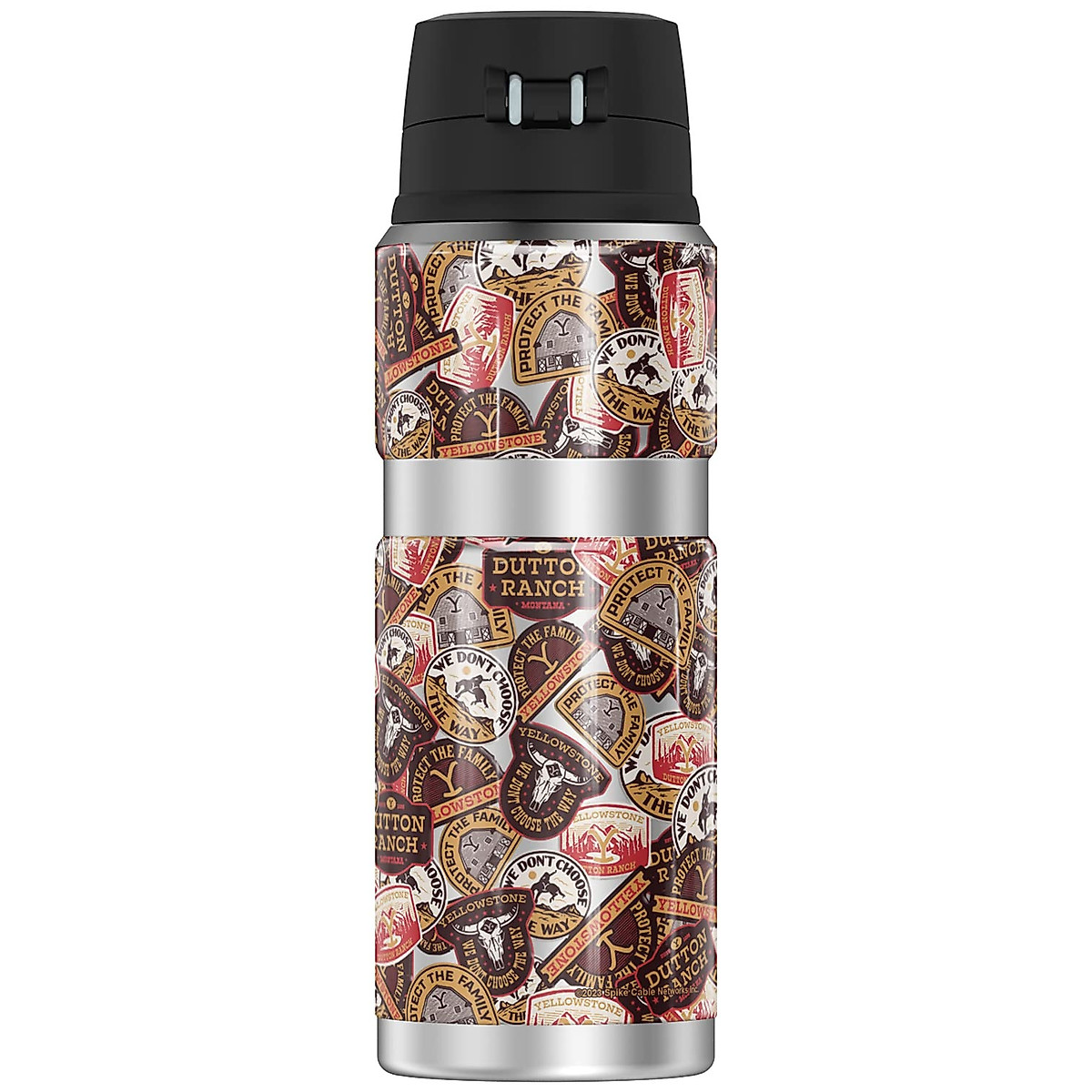 Yellowstone OFFICIAL Yellowstone Badges THERMOS STAINLESS KING Stainless Steel Drink Bottle, Vacuum insulated & Double Wall, 24oz