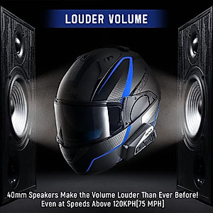 MECHAZER Motorcycle Bluetooth 5.0 Headset with Music Playing, Helmet Bluetooth Intercom with Noise Cancellation/FM Radio, 3-Ways Communication Within 1400m for Snowmobile 2Sets