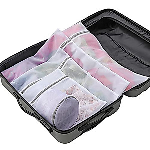 Durable Mesh Laundry Bags for Delicates Wash Bag for Lingerie Clothes Jeans Bath Towel Sock Travel Organization Bag (5 Set(S+M+L+XL+Bra bag))