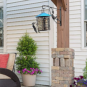 Amagabeli Hanging Plants Bracket 12in Wall Planter Hooks Hangers Flower Pot Bird Feeder Hanger for Fence Trees Wind Chimes Lantern Outdoor Indoor Patio Lawn Garden Shelf Fence Screw Mount Arm Black