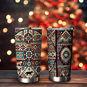 20oz Dreamcatcher Native American Tumbler, Native American Indian Gifts, Coffee Thermos for Women, Men, Stainless Steel Double Wall Vacuum Insulated Coffee Mug, Travel Cup with Lid