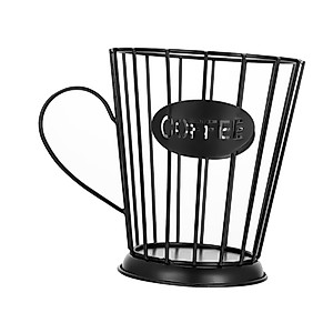 SHOWERORO Storage Basket Fruit Serving Basket Capsule Holder Coffee Station Organizer Coffee Storage Cup Metal Wire Cup Coffee Holder Basket Metal Wire Mug Counter Wire Basket Iron Office