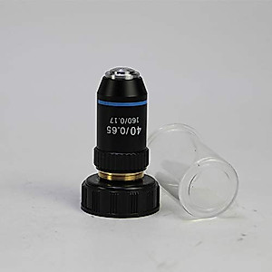 40X Microscope Objective Lens | DIN Standard 160/.17 | 20.2MM Interface | Lab Quality Objective Lens for Compound Biological Microscopes Y
