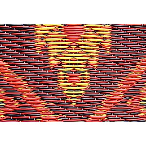 Mad Mats® Outdoor Rug, Reversible Plastic Mat for Patio, Porch, Deck, Kitchen & Bath, Oriental Turkish, 5' x 8', Rust