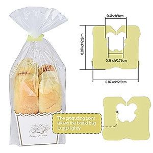 100 Pcs Reusable Plastic Bread Clips - Keep Your Food Fresh with 7/8 x 7/8 inches Food Bag Clips (Yellow)