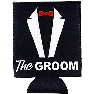 12 Pack Team Groom Neoprene Can Cooler Sleeves, Groomsmen Gifts Beer Cooler for 12oz Drinks