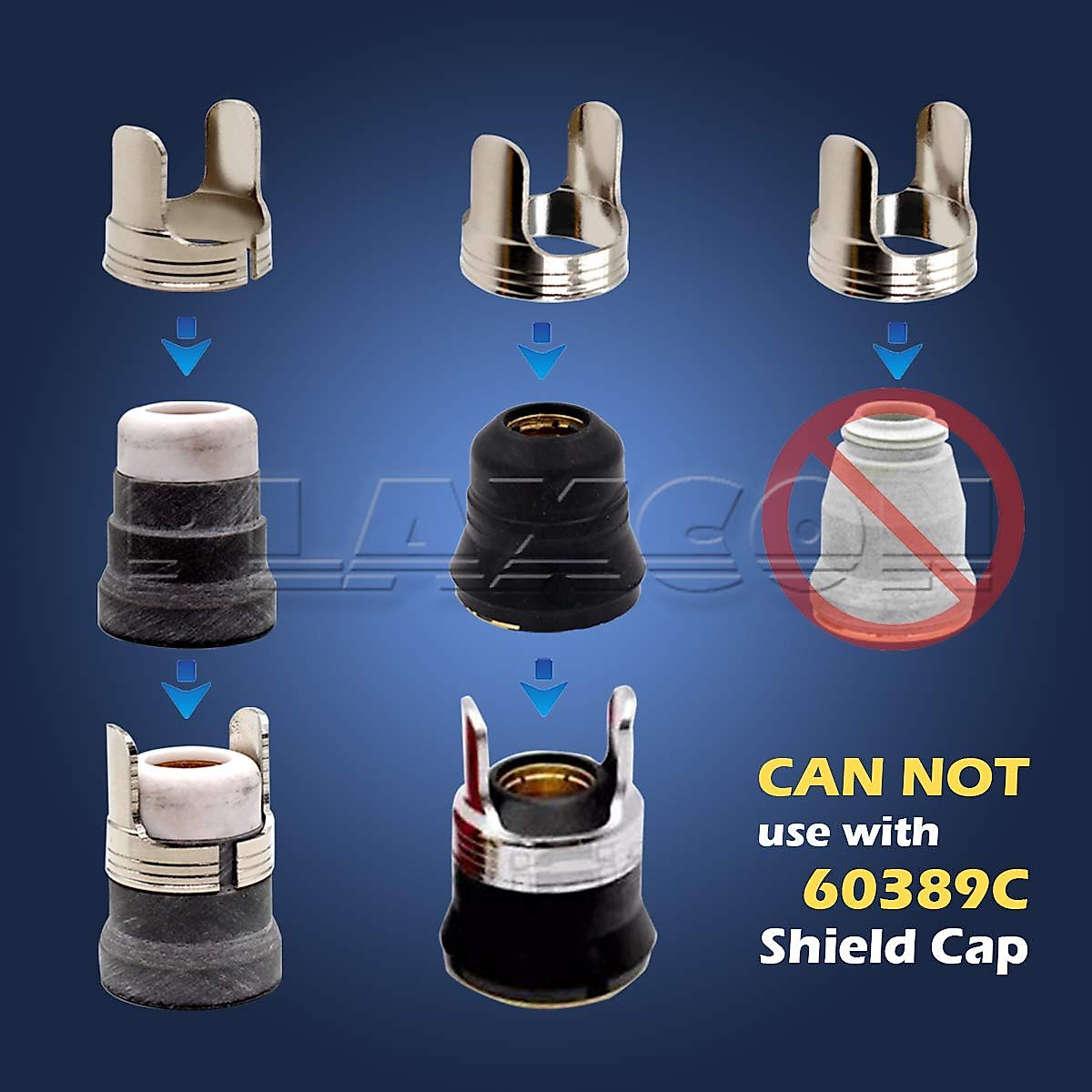 PLAXCON 2pcs PT60 IPT-60 Plasma Torch Double Pointed Spacer Guide 60432 Standoff Guide Plasma Cutting Accessories