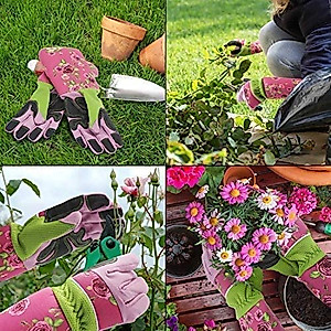 Qchengsan Long Gardening Gloves for Women, Heavy Duty Rose Pruning Thorn Proof Garden Work Gloves Gauntlet, 37CM Long Sleeves Protect Your Arms Until The Elbow, Gardening Gifts For Women Gardeners