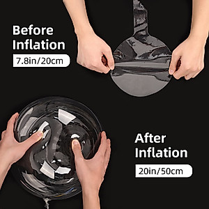 RUBFAC Bobo Balloons 12pcs, 20 Inch Bubble Balloons Clear Bobo Balloons, Large Transparent Balloon for Stuffing Wedding Birthday Party Decorations