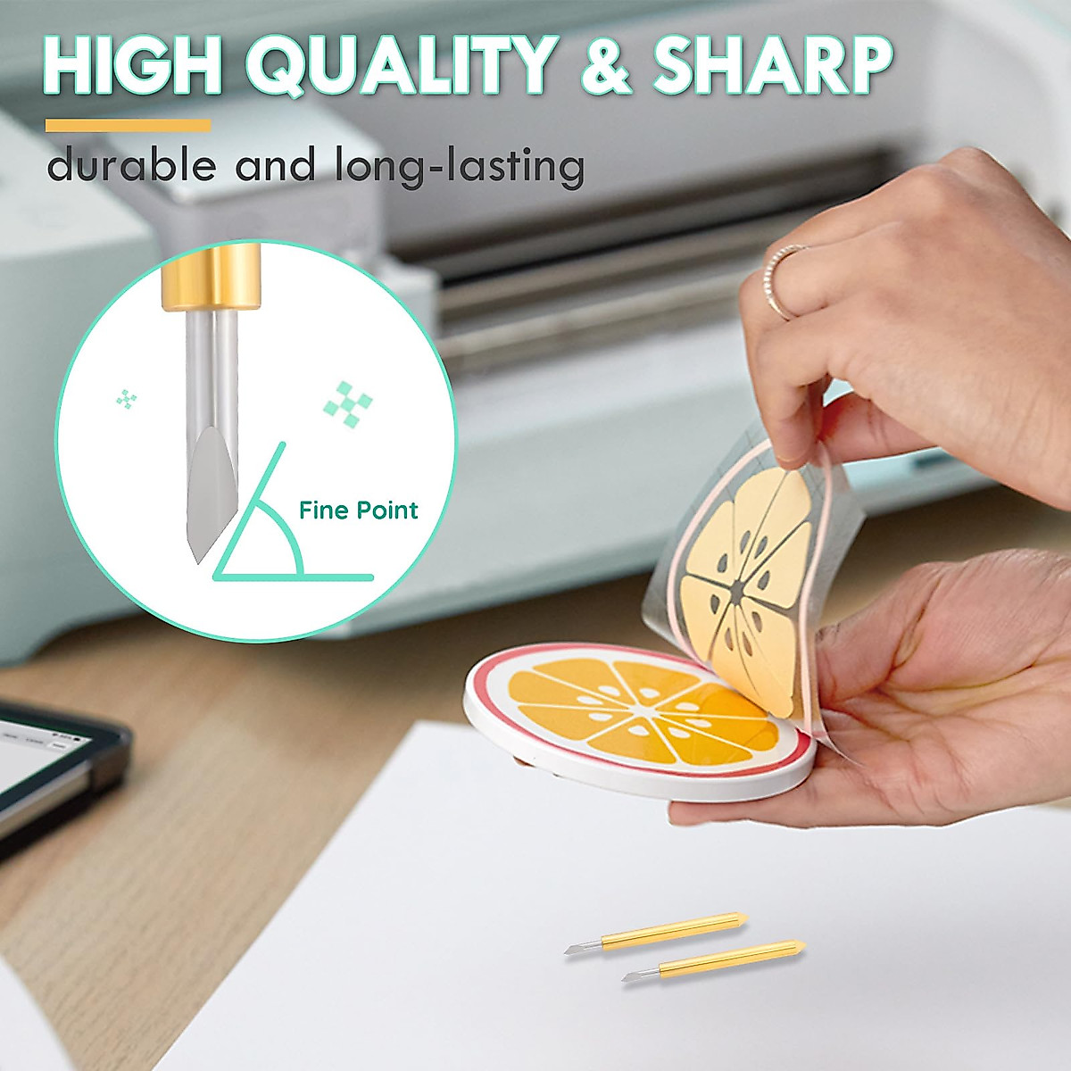 HQMaster Premium Fine Point Blade and Holder Kit for Cricut Maker 3, Maker, Explore 3, Explore Air 2, Air, One Cutting Blades for Glitter Vinyl, Cardstock, Faux Leather, Adhesive Foil, Vellum