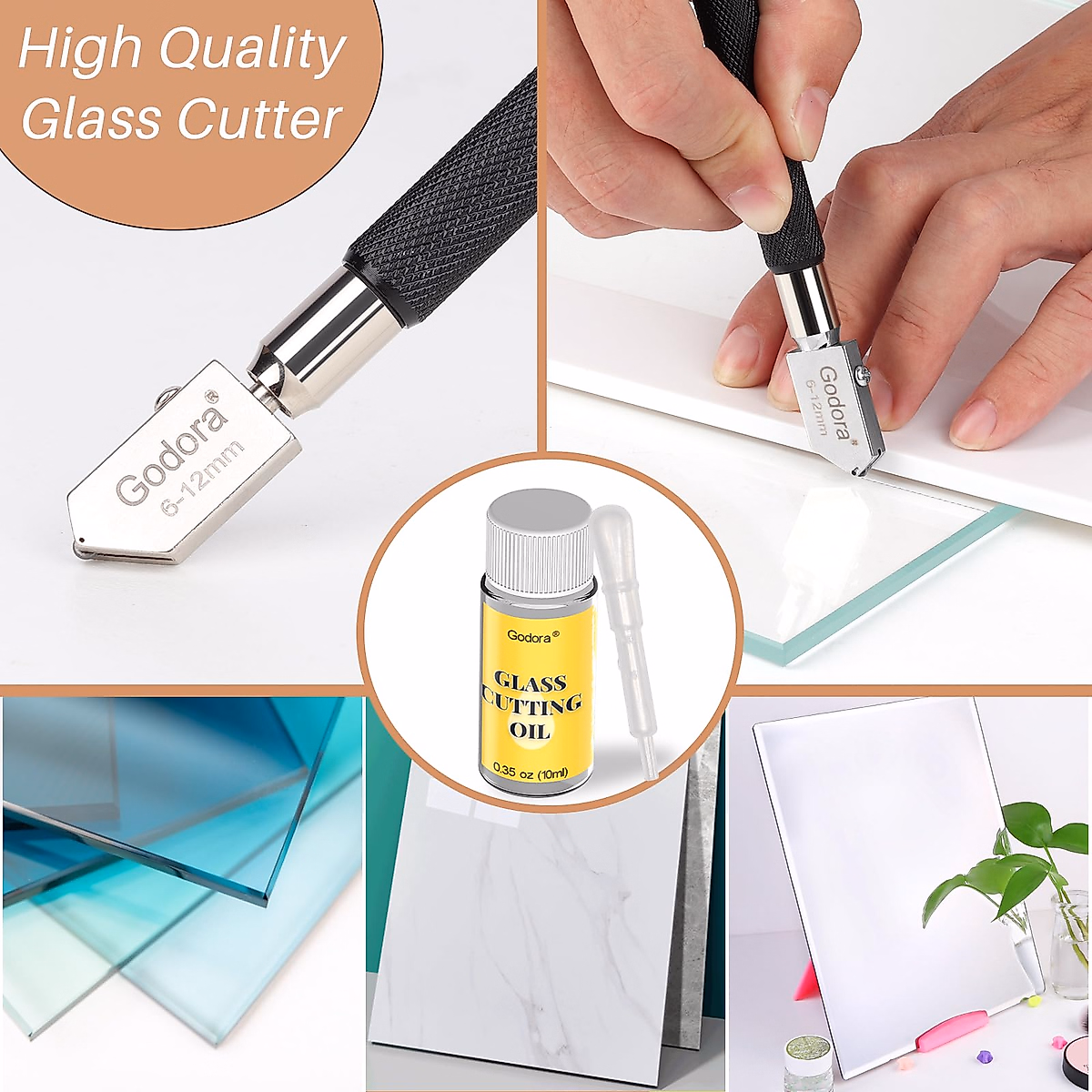 Glass Bottle Cutter & Glass Cutting Oil, Premium Glass Cutter for Bottles & Glass Cutting Oil Bundle - DIY Glass Bottle for Cutting Beer, Wine or Soda Round Bottles & Mason Jars, Perfect Bottle Cutter