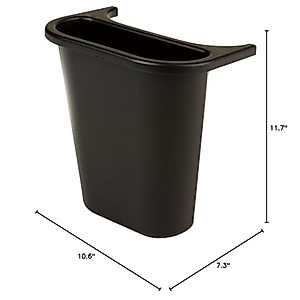 Rubbermaid Commercial Products Plastic Resin Deskside Wastebasket/Recycling Side Saddle Basket, Black, For Home/Office/Under Desk