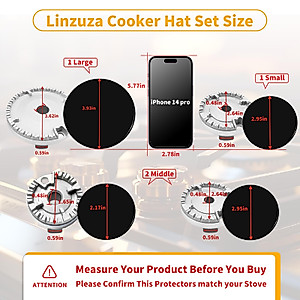 Gas Stove Burner Caps Set: Burner Gas Cooker Hat Set of 4,High Cooking Performance Stove Lids for Gas Burner Cap Cover Head Replacement Fits Specialised Models(Dimensions in Images)