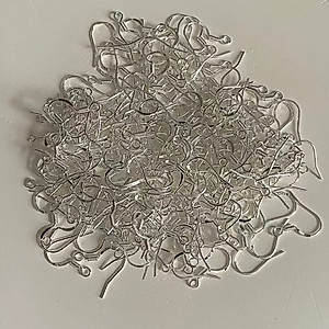 200 PCS/100 Pairs 925 Sterling Silver Earring Hooks Hypoallergenic Silver Ear Wires Fish Hooks with 100 PCS Clear Silicone Earring Backs and 100 PCS Jump Rings for DIY Jewelry Making