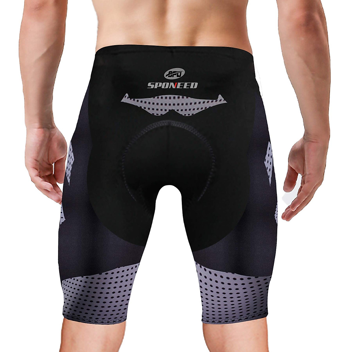 sponeed Mens Biking Shorts with Padding Gel Road Bike Tights Padded Cycling Pants US Medium Gray