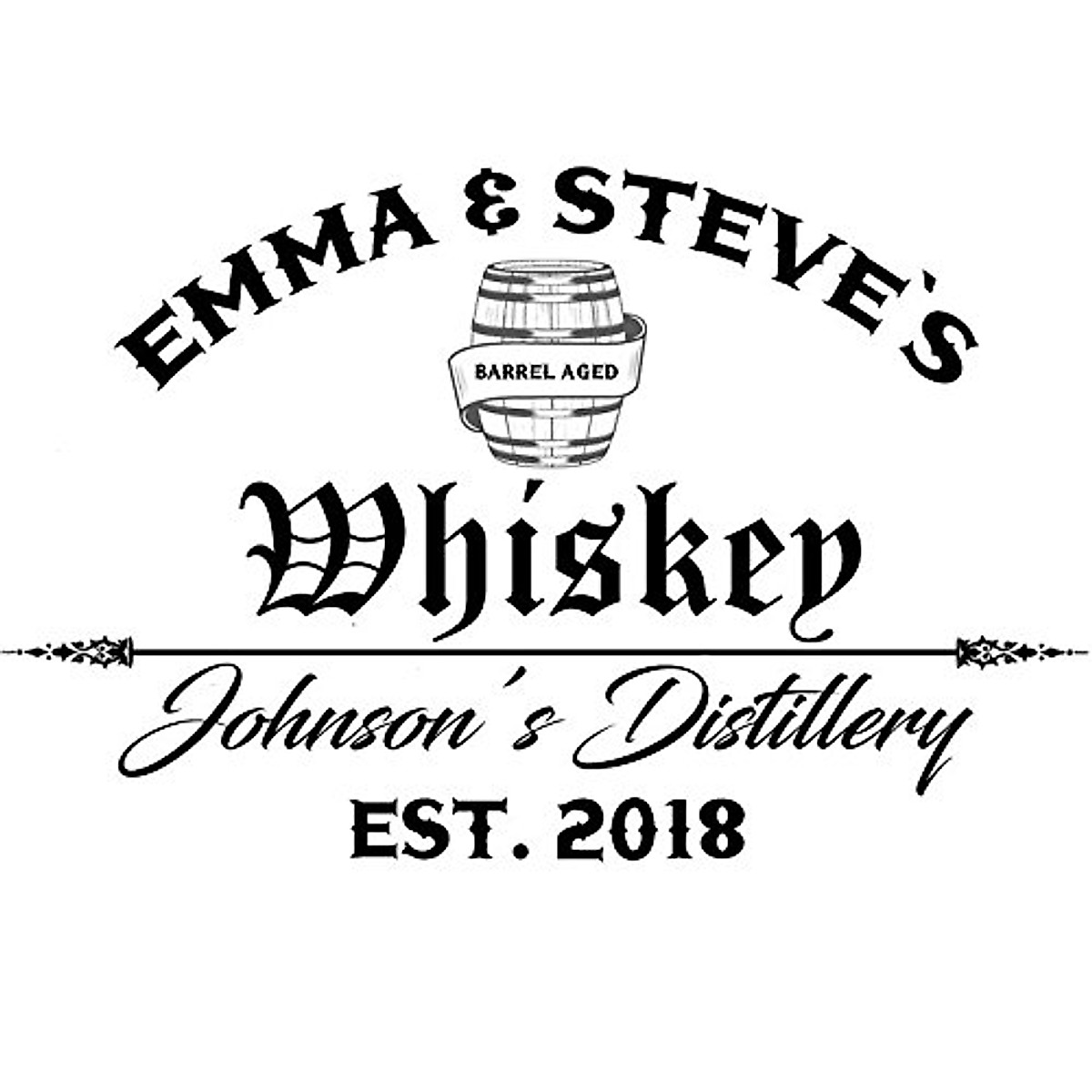 Personalized - Custom Engraved American Premium Oak Aging Barrel - Age your own Whiskey, Beer, Wine, Bourbon, Tequila, Rum, Hot Sauce & More | Barrel Aged (1 Liter)