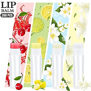 Lip Balm Lip Moisturizer Lip Care Lip Balm Stick Bulk Natural Original Gift Lip Balm Set Organic Moisturizing Lip Balm Stocking Stuffer Lip Repair Stick for Women Men Cracked Lip (200 Pcs)