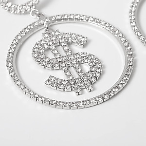 Crystal Dollar Stud Earrings for Women Dollar Money Sign Earrings Statement Wealth Earrings Set