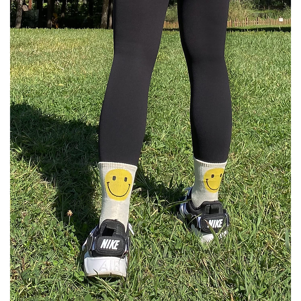 holawit Happy Face Fun Design Positive Smile Back Point Quarter Socks 4P Set