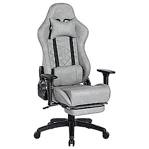 Blue Whale Massage Gaming Chair for Adults and 350LBS Reinforced Base,Thickened Seat Cushion, Adjustable Armrest, Big and Tall Ergonomic Office Computer Chair