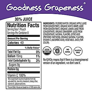 Honest Kids, Goodness Grapeness Grape Fruit Juice, 6.75 Fl Oz (pack of 8)