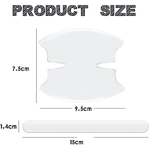 8Pcs 3D Transparent Car Door Bowl Scratch Protector, Car Door Handle Protector Accessories Clear Door Bowl Paint Protection Film Waterproof Anti-Scratch Stickers Covers for Most Models