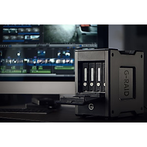 SanDisk Professional 24TB G-RAID Shuttle 4 - Enterprise-Class 4-Bay External Hard Drive, Thunderbolt 3 and USB-C, Transportable, Hardware RAID - SDPH34H-024T-NBAAB