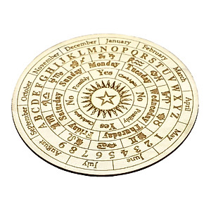 LIZHOUMIL Wooden Pendulum Board Dowsing Divination,Round Metaphysical Message Board Wooden Carven Decorative Board Witchcraft Wiccan Altar Supplies Kit Beginner Witchcraft Supply 10 Inch Large