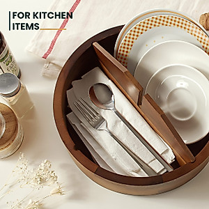 RABAHA 12 inch Lazy Susan Organizer for Cabinet - Lazy Susan Turntable for Table - Kitchen Turntable Storage Food Bin Container for Spices, Fridge, Pantry, Countertop