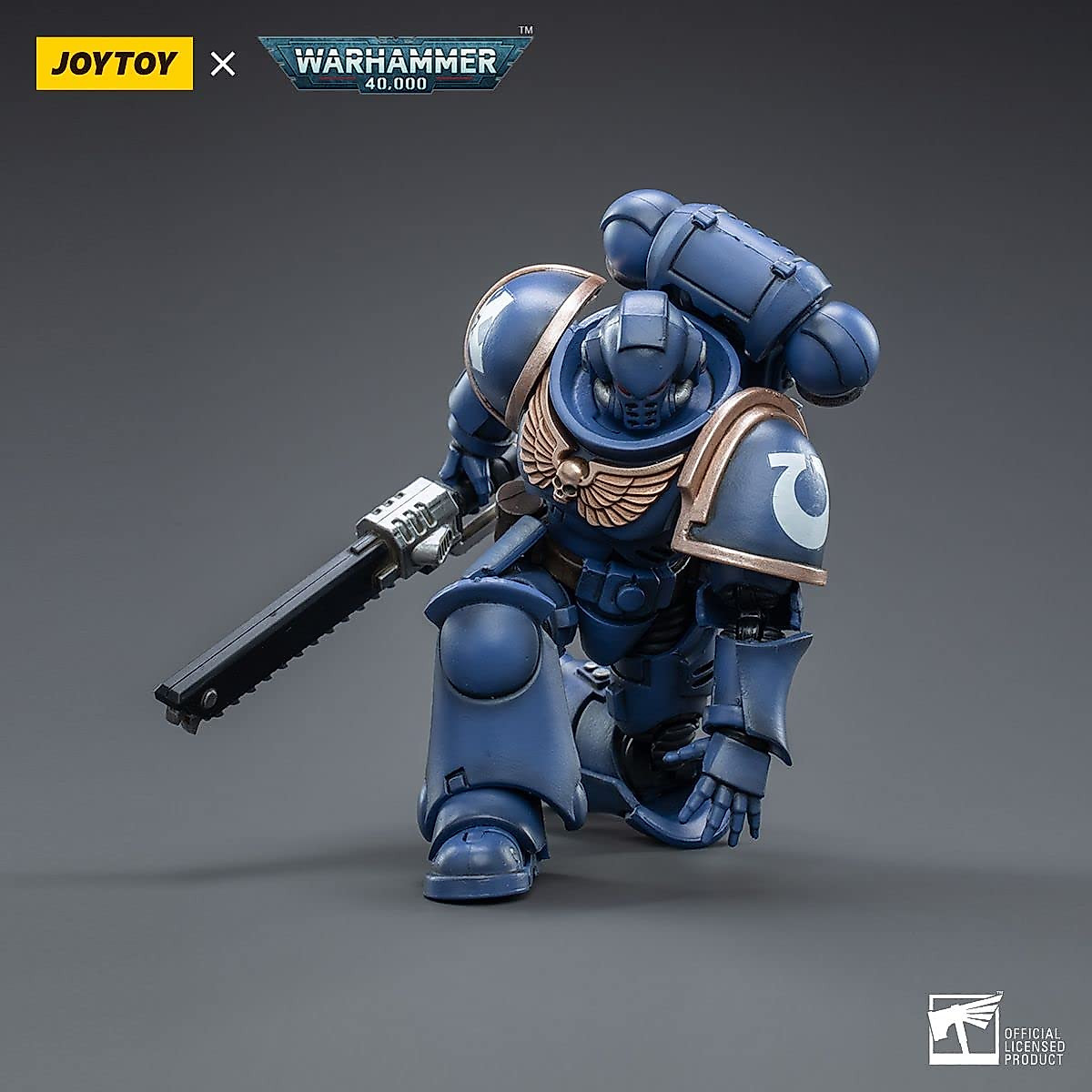JoyToy 1/18 Warhammer 40,000 Action Figure Ultramarines Intercessor Collection Model, 5.3 Inch (JT3310-v2)