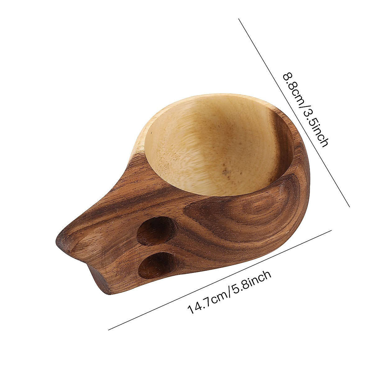 olelo Acacia Wooden Cup Camping Cup Nordic Style Handmade Natural Portable Wood Mug Drinking Cup for Coffee, Tea and Milk (model b)