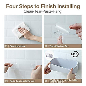 QIVANLIFE Shower Caddy Basket Shelf,Bathroom Shower Storage Organizer Wall Mounted Bathroom Shelf with Adhesive,Shampoo Holder Organizer,Storage Rack for Toilet, Kitchen Spice Racks Holder (Grey)