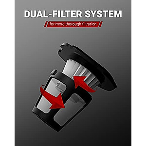 VacLife Handheld Vacuum for Pet - Hand Vacuum Cordless Rechargeable, Well-Equipped Hand Held Vacuum with Reusable Filter & LED Light, Powerful Stair Vacuum with Motorized Brush, Red (VL726)