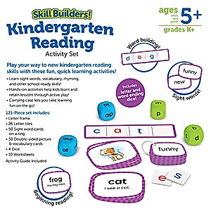 Learning Resources Skill Builders! Kindergarten Reading Activity Set - 122 Pieces, Ages 5+ Kindergarten Learning Essential Materials, Reading Activities for Kids, Kindergarten Homeschool Supplies