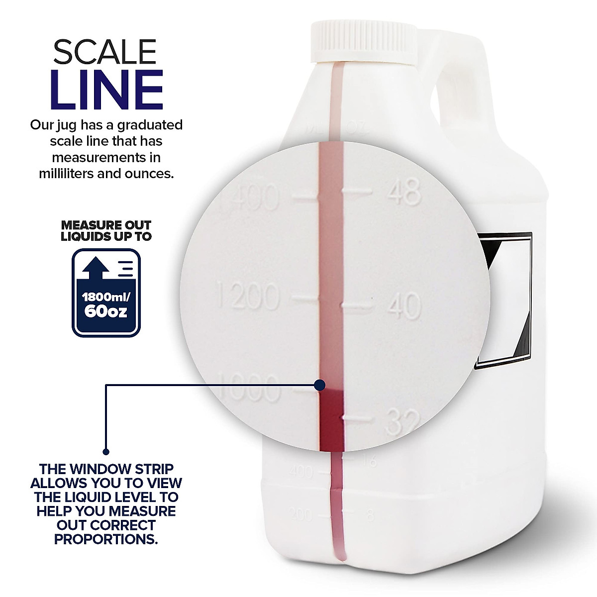 Stock Your Home 64 oz Plastic F-Style Half Gallon Jugs with Labels (3 Pack) - Child Proof Leak Resistant Caps - Impact Resistant Plastic Jugs for Commercial or Restaurant Use - Adhesive Stickers