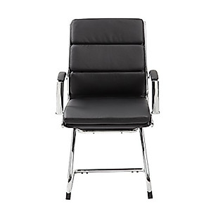Boss Office Products Executive Mid Back CaressoftPlus Chair with Metal Chrome Finish in Black