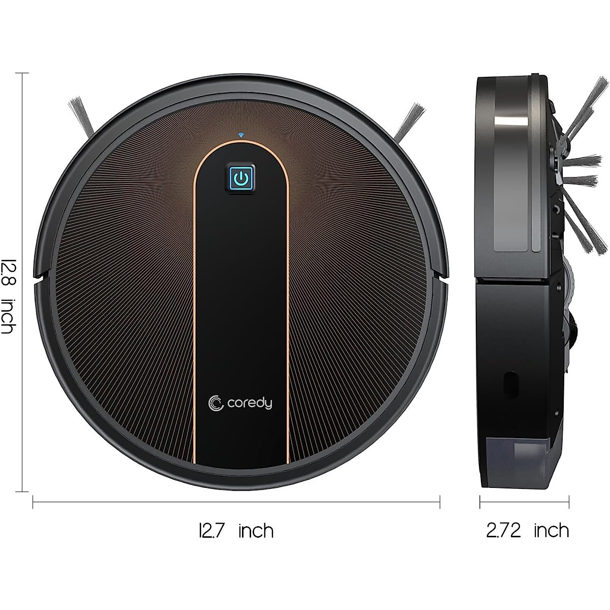 Coredy R750 Pro Robot Vacuum and Mop Combo, 2700Pa Max Suction, Ultrasonic Detection Boost & Avoidance, Compatible with Self Empty Station, Smart AI Dynamic Navigation Robotic Vacuums for Carpet