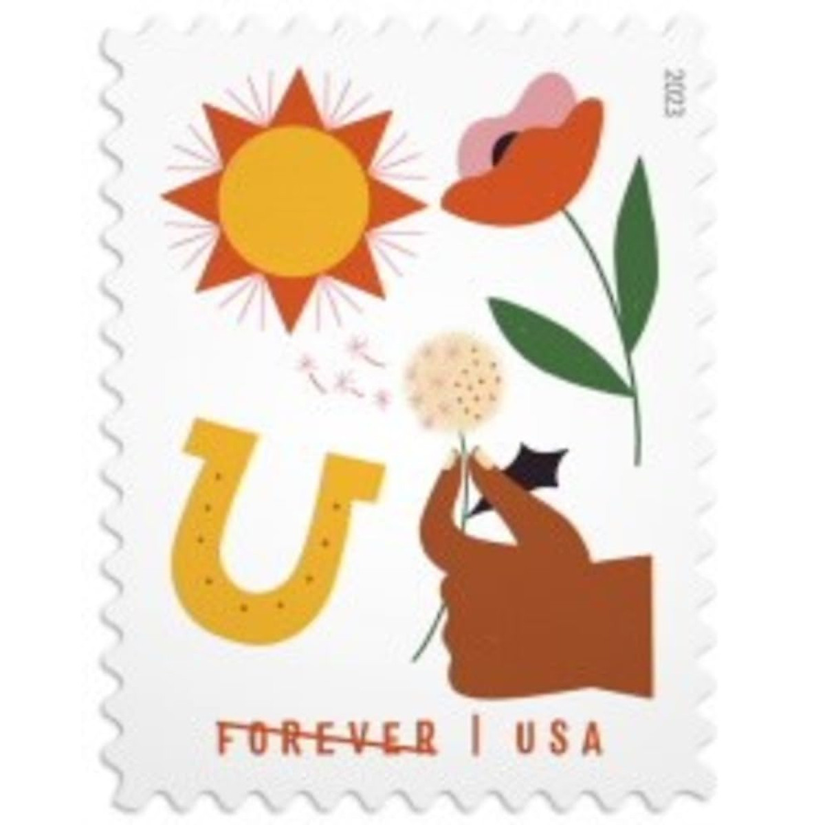 Thinking of You (Sheet of 20) Postage Forever Stamp US First Class Letter Card Flower Stickers Birthday Anniversary Wedding Celebrate 2023 Scott #5803-5807