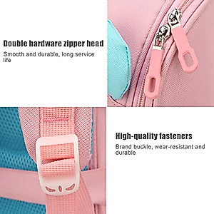 GLOOMALL Cute Rolling Backpack School Girls Boys, Lightweight Trolley Travel Bag with 6 Wheels Classic Roller Luggage (Pink unicorn)