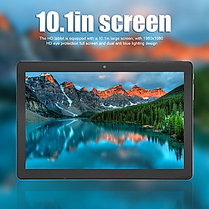 Honio 10.1 Inch Tablet, Octacore CPU Processor Tablet 10.1 Inch 6G RAM 128G ROM 100-240V (Black)